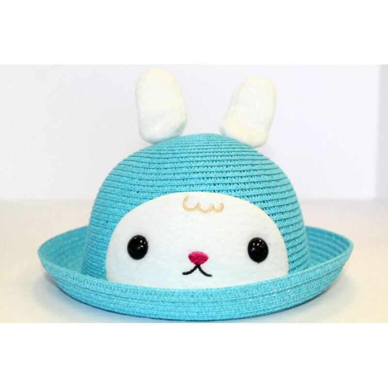 Straw Bowler Hat Bunny Rabbit Kid Unisex Boy Girl Blue | Etsy