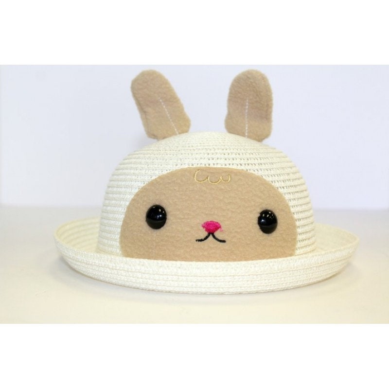 Straw Bowler Hat Bunny Rabbit Kid Unisex Boy Girl Brown | Etsy