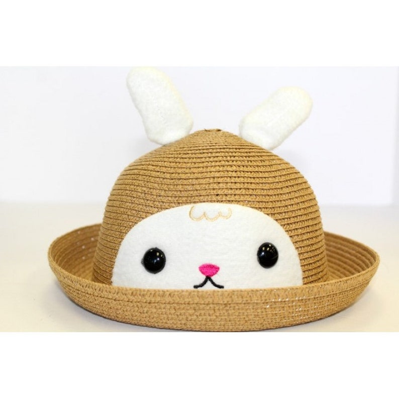 Straw Bowler Hat Bunny Rabbit Kid Unisex Boy Girl Brown - Etsy