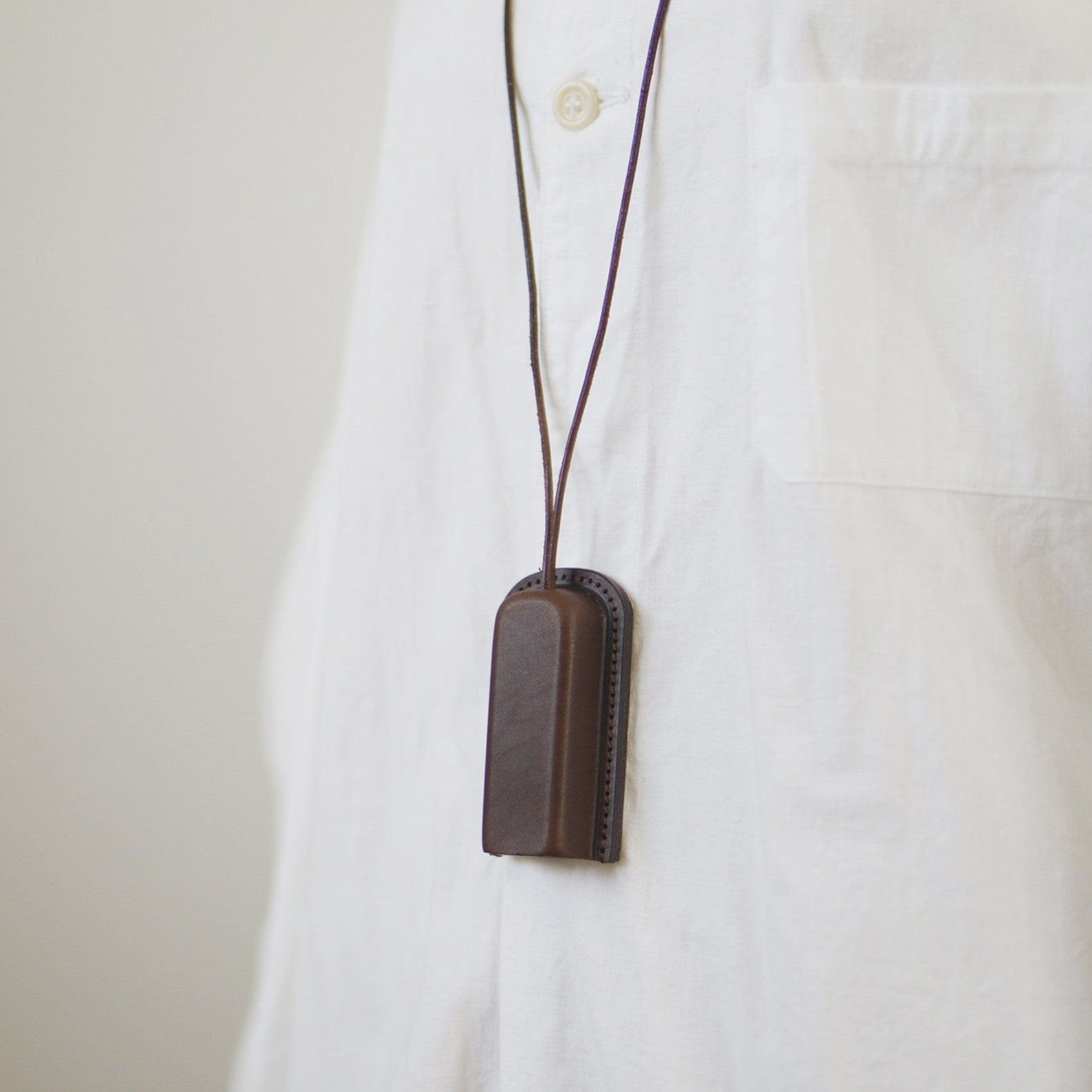 Leather Key Clochette Necklace: Bell-shaped Key Case - Etsy