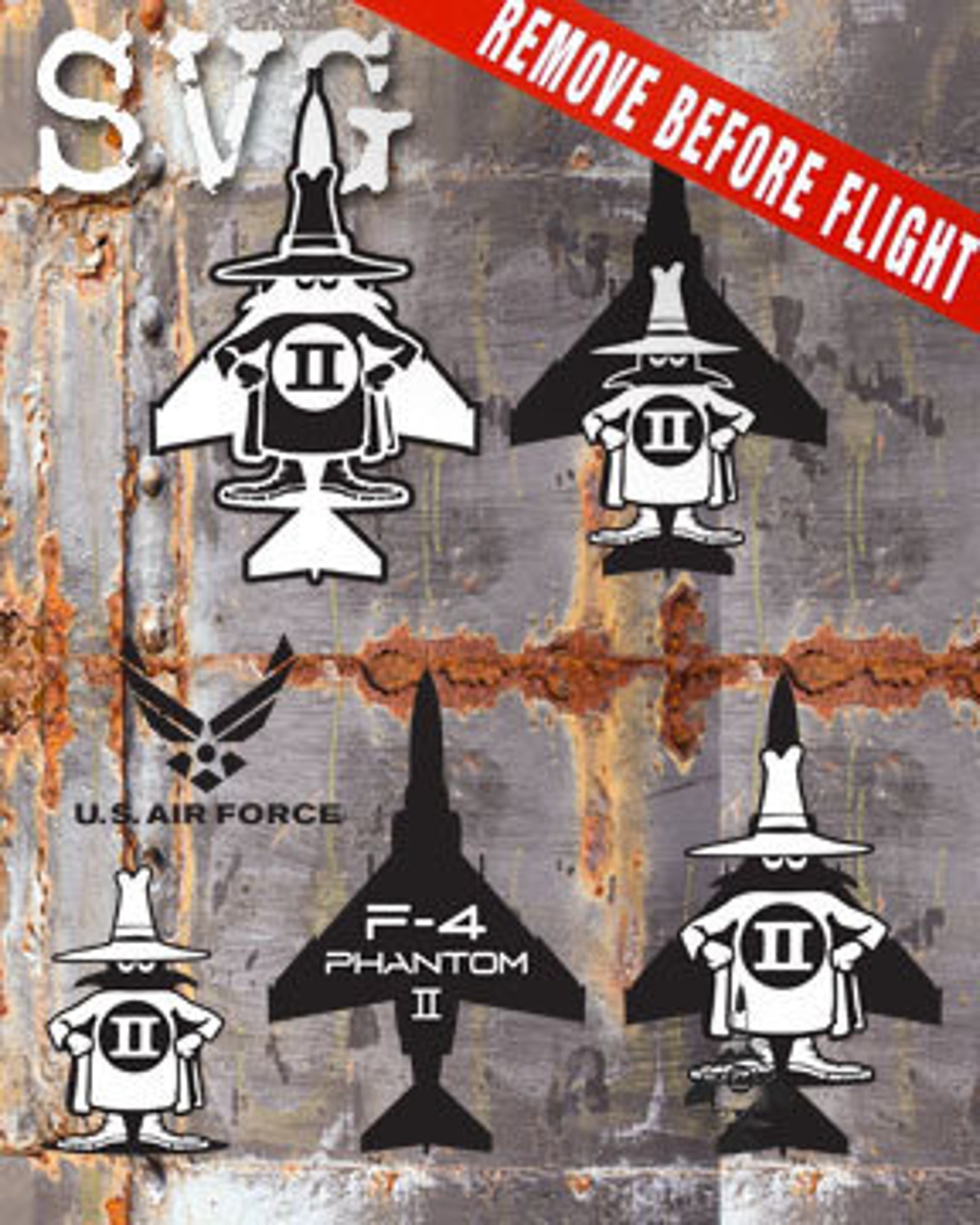 F-4 Phantom Logo SVG Package, CUTTABLE Air Force, Navy, Marines, USA ...