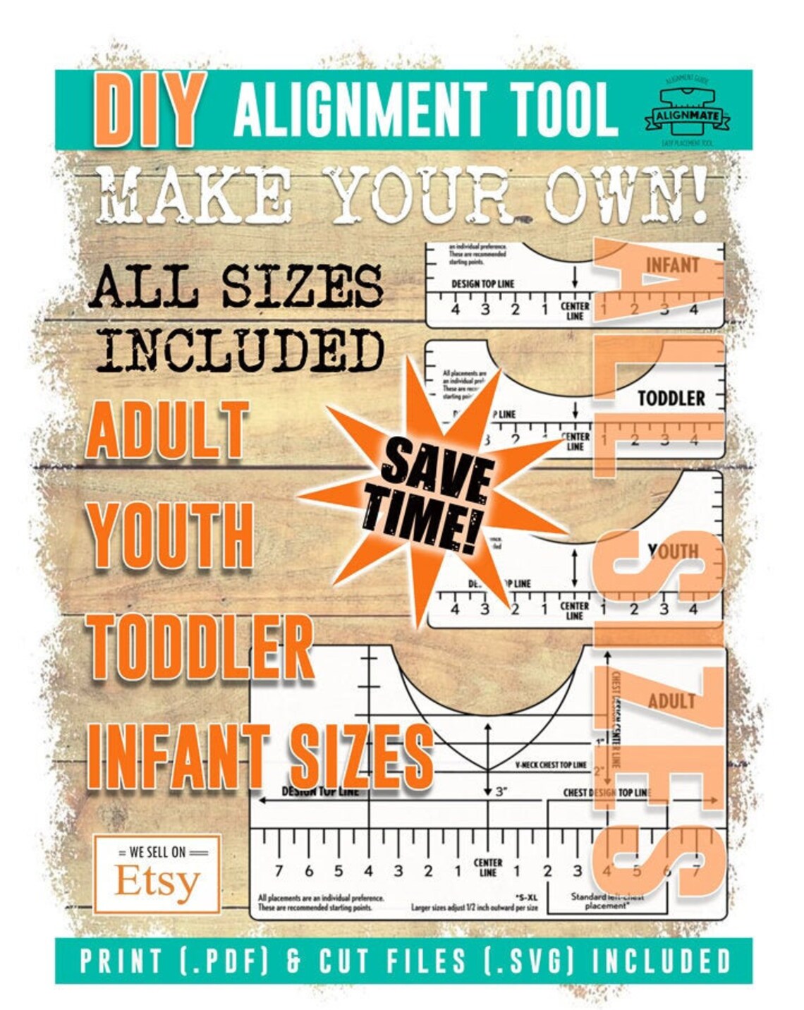 Shirt Alignment Tool Pack Instant Download: DIY Ready to | Etsy