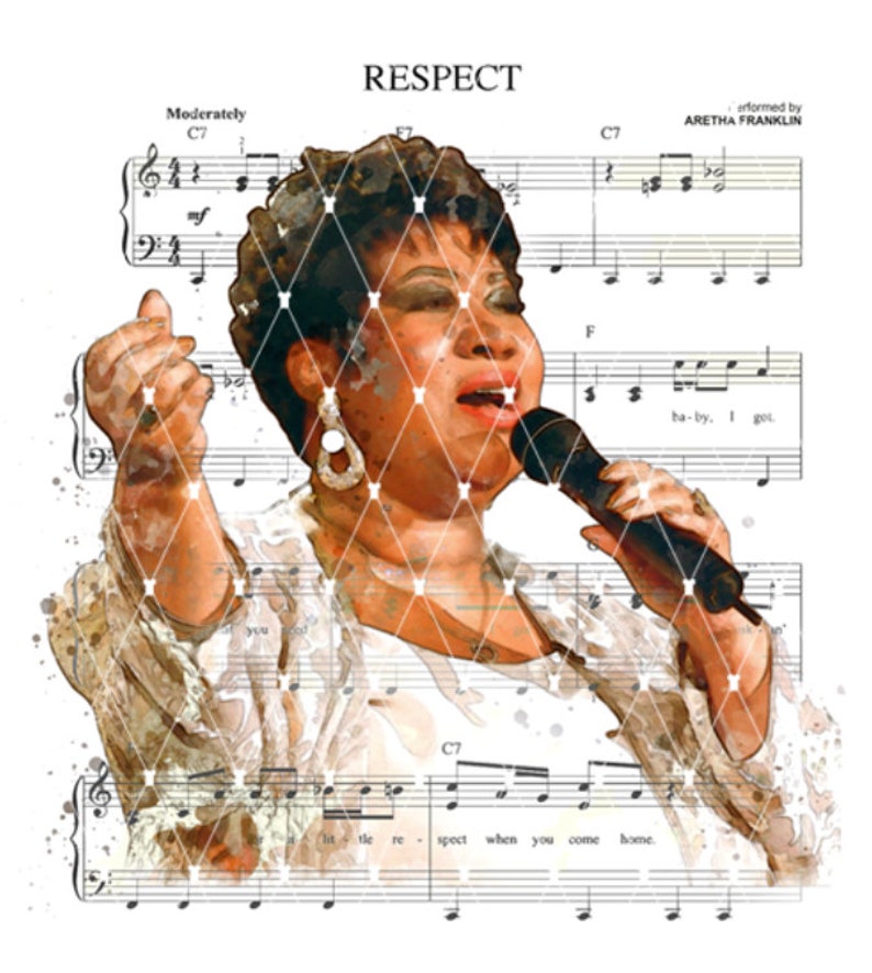 Legend Aretha Franklin W/respect Lyrics Design for Instant - Etsy