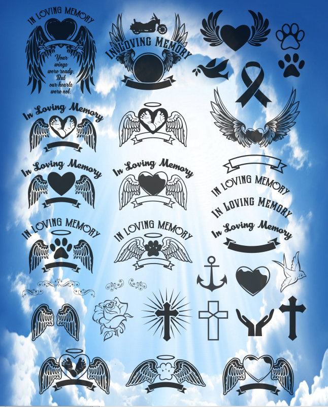 SVG Memorial Decal Starter Pack Art and Design Elements - Etsy