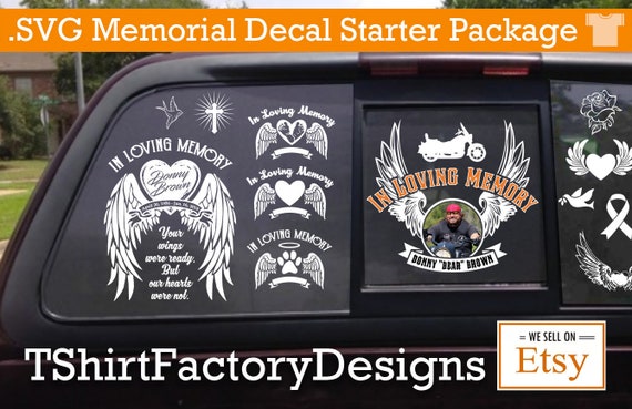 SVG Memorial Decal Starter Pack Art and Design Elements - Etsy