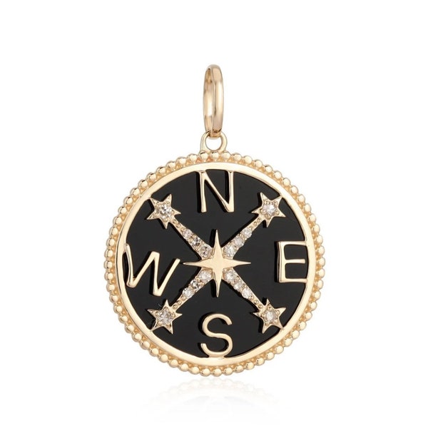 Gold Compass Charm - Etsy