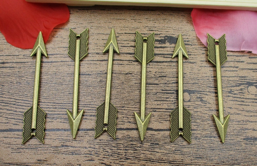 12 Large Arrow Charms, Antique Bronze Tone,double Sided-rs094 - Etsy