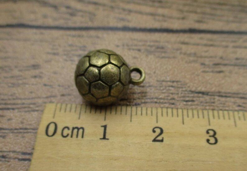 8 Round Soccer Ball Charms antique Bronze Tone 3D - Etsy