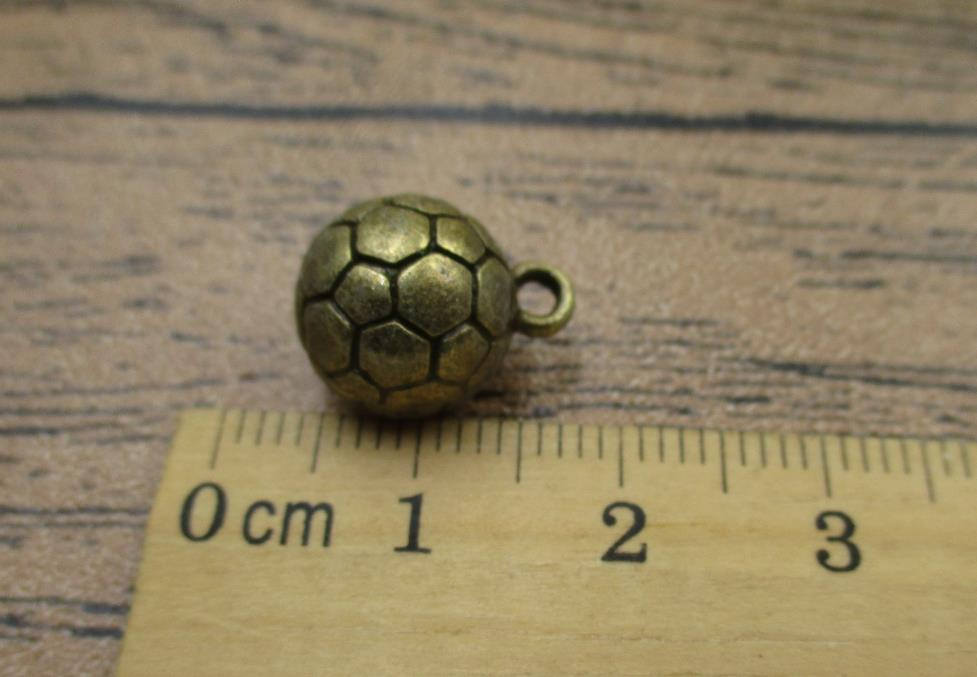 8 Round Soccer Ball Charms antique Bronze Tone 3D - Etsy