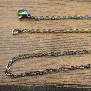 2 Finished Stainless Steel Chains-2x2mm,rainbow Color-cs052 - Etsy