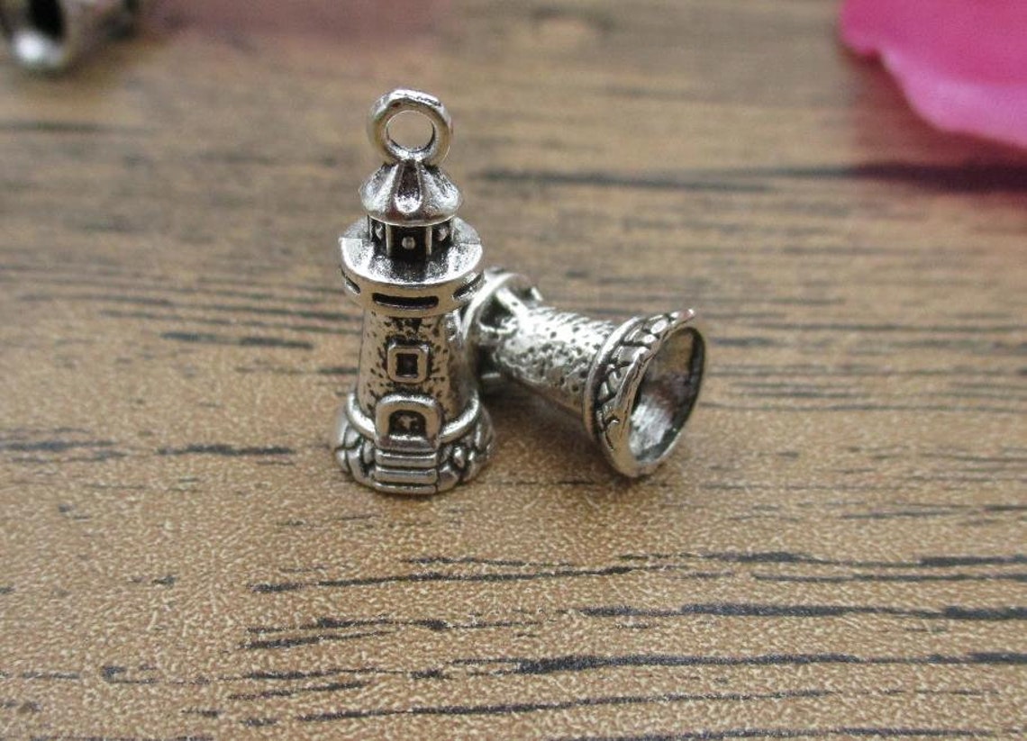 12 Lighthouse Charms Antique Silver Tone 3D Charms-rs813 - Etsy