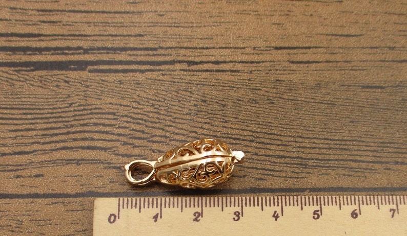 2 Filigree Cage Locket Pendantmetal Hollowedkc Gold | Etsy