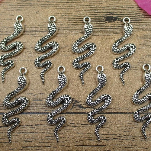 10pcs Snake Charms Antique Tibetan Bronze Tone Large Snake - Etsy