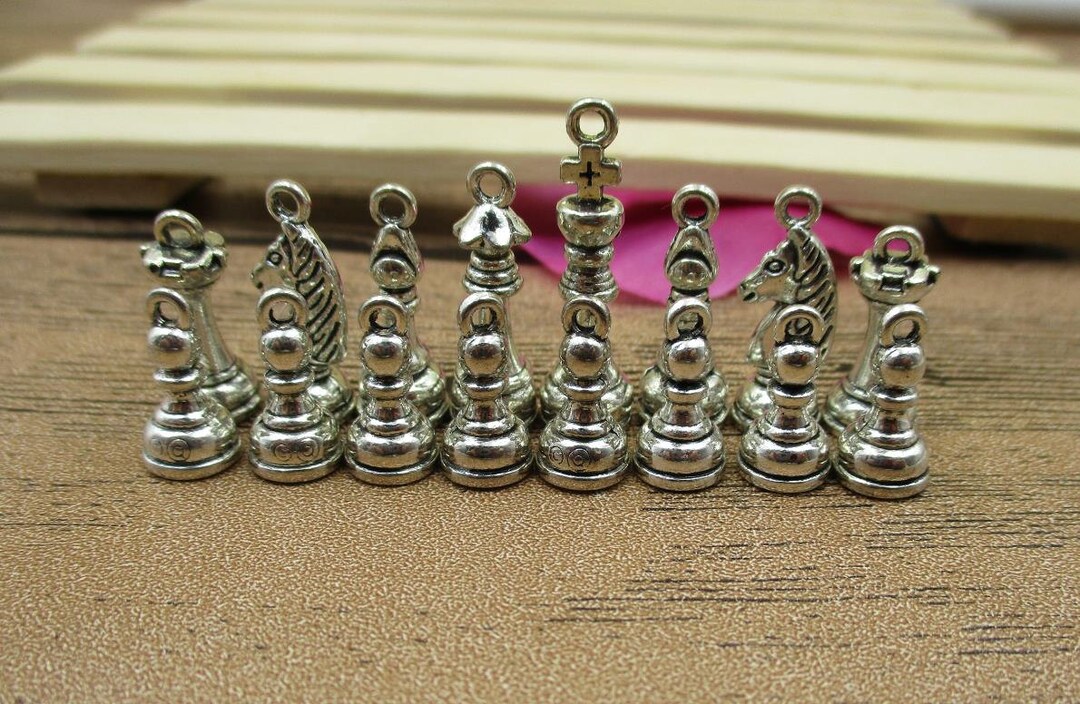 Half Set of Chess Charms,antique Silver Tone 3D Charms-rs431 - Etsy