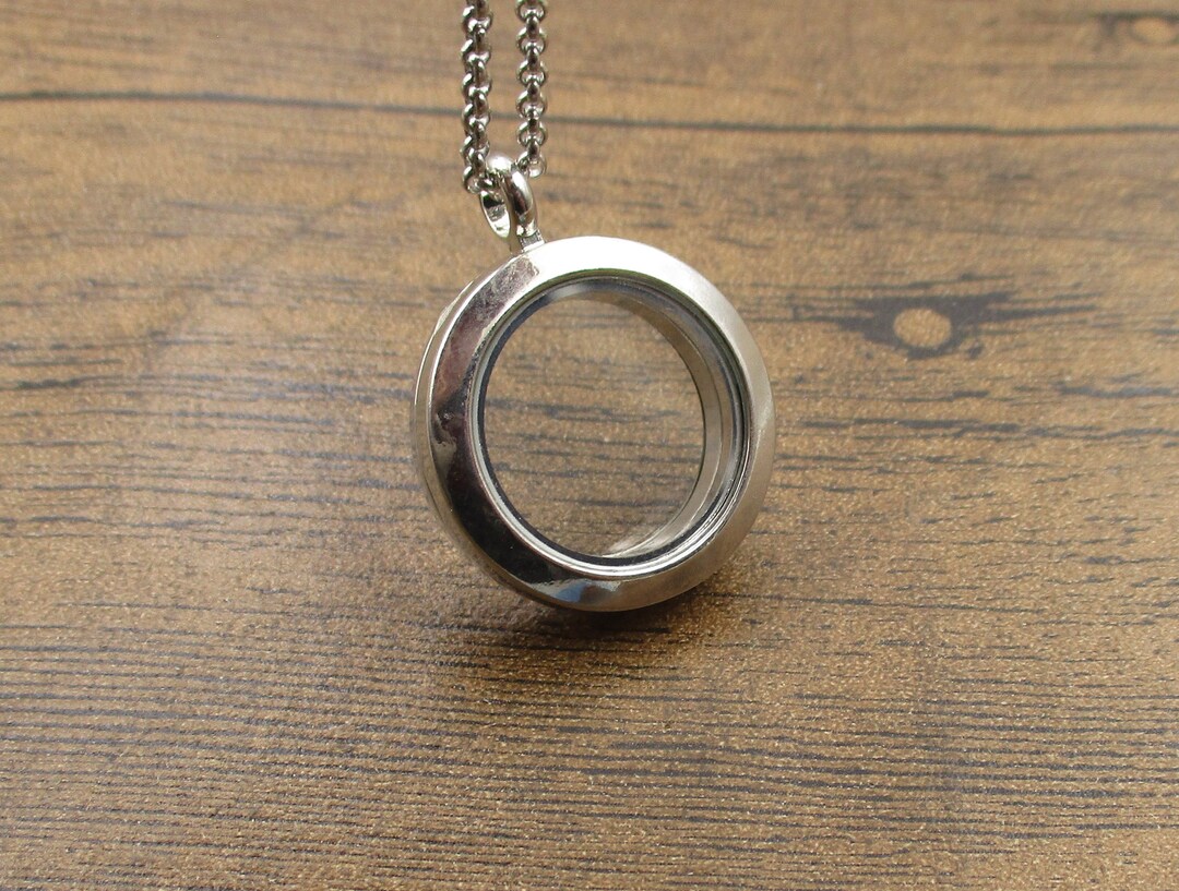 1 Round Glass Floating Locket Pendant,openable Pendant,memory Lockets ...