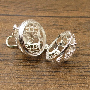 1 Cage Locket,filigree Cage Pendant(fitting 14-16mm Beads) Bright ...