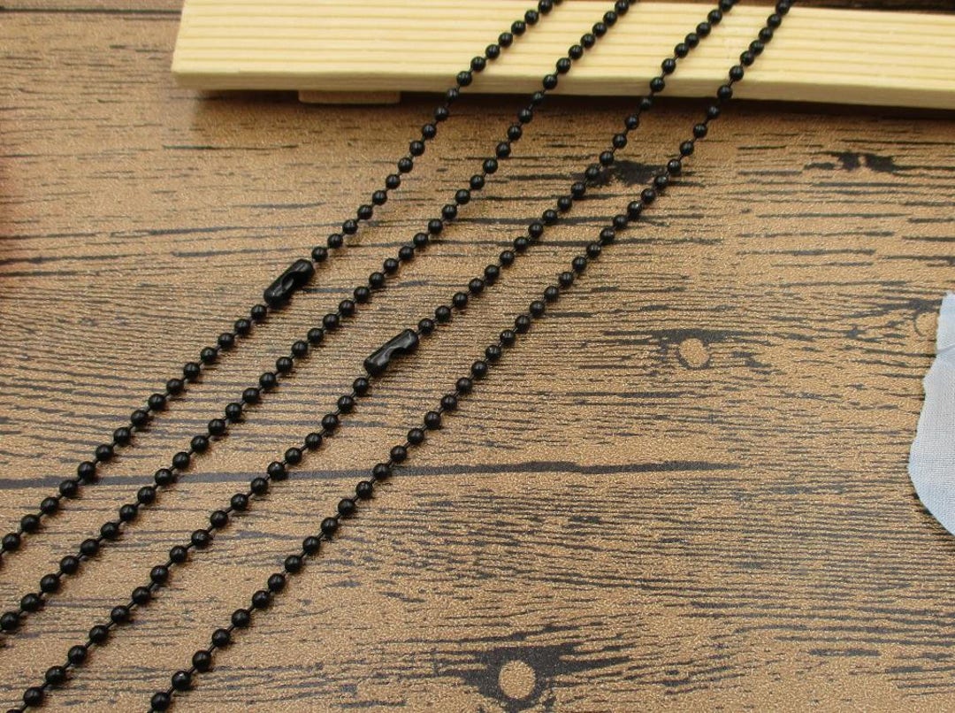 4 Finished Black Ball Chains-2.4mm,necklace Chain,bracelet Chains-cs049 ...