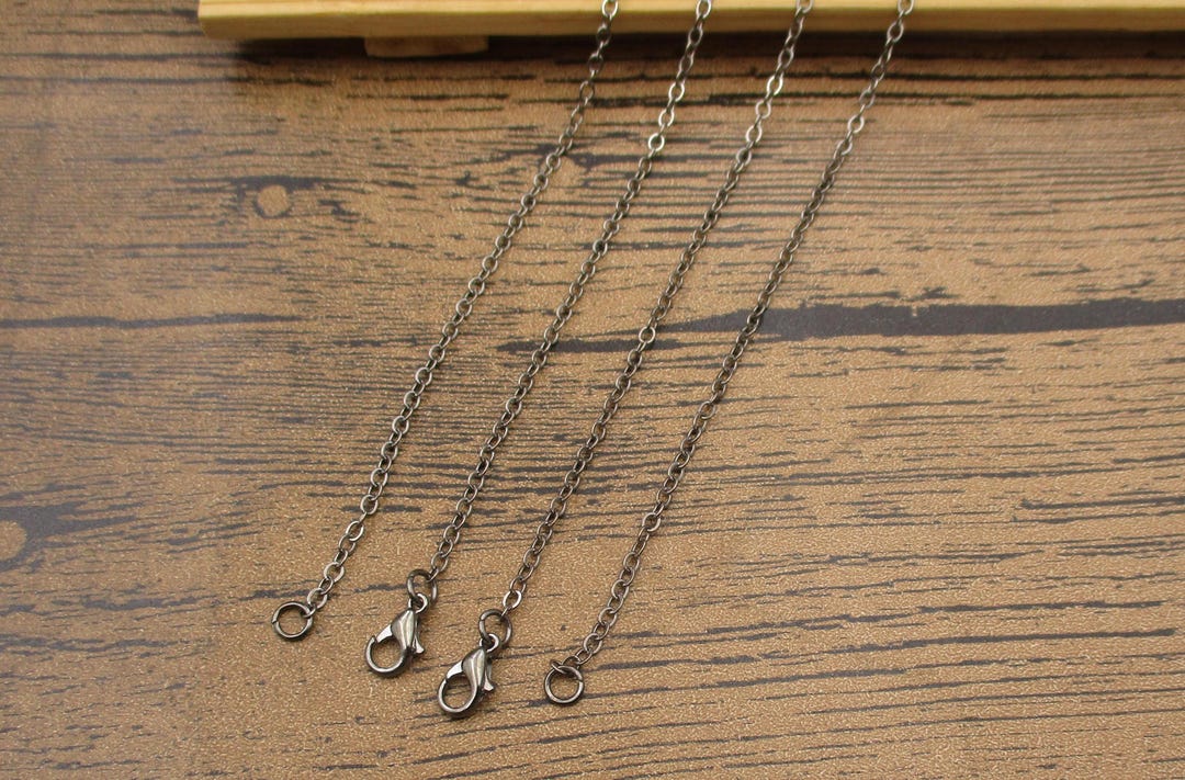 4 Finished Chains-2x2.5mm,dark Silver Tone-cs65f - Etsy