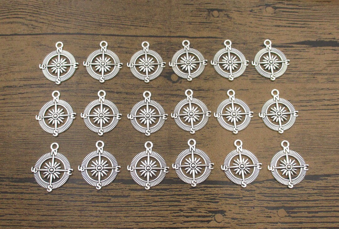 BULK SALE! 100 Compass Charms,antique Silver Tone-rs138 - Etsy