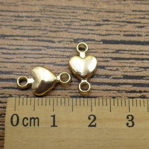50 Heart Charms,love Connector,gold Tone,double Sided -RS007 - Etsy