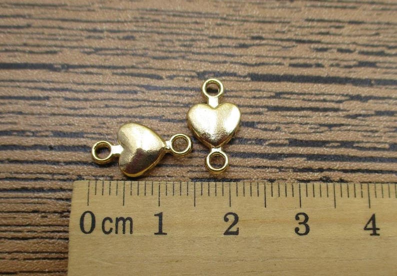 50 Heart Charmslove Connectorgold Tonedouble Sided RS007 - Etsy