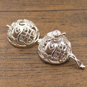 1 Cage Locket,filigree Cage Pendant(fitting 14-16mm Beads) Bright ...
