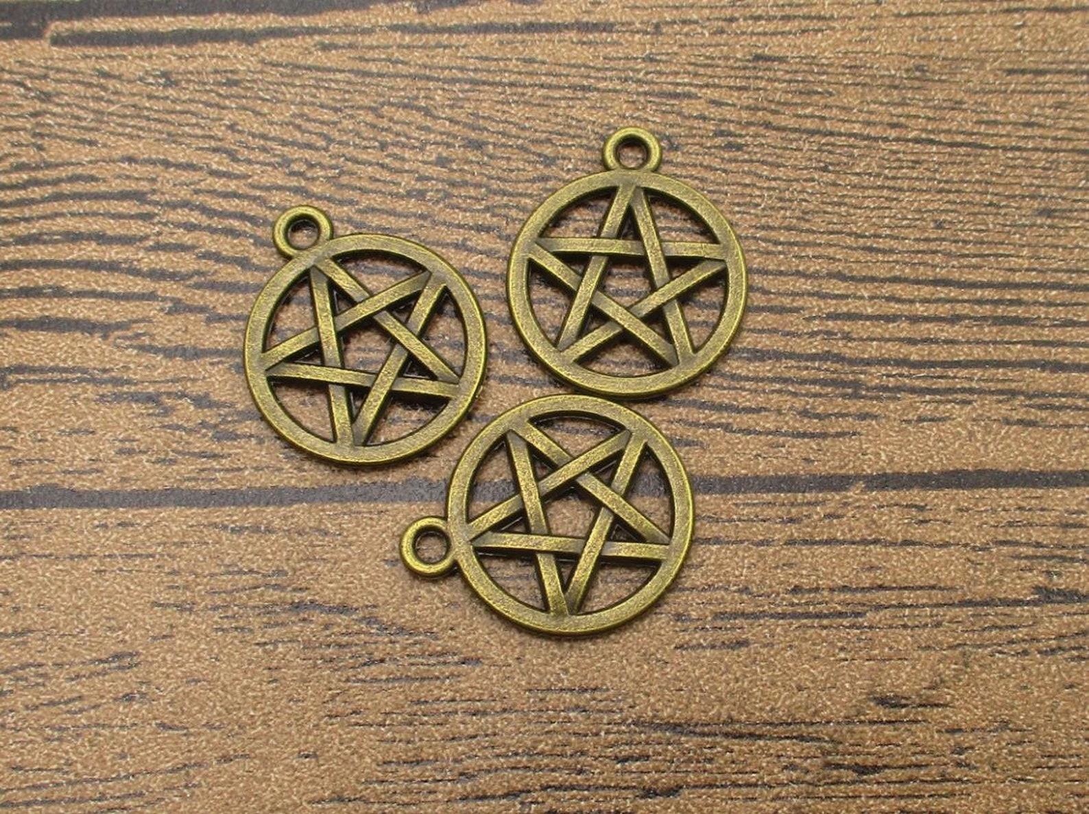 20 Pentagram Charms Antique Bronze Tone,double Sided-rs936 - Etsy