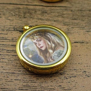 1 Round Glass Floating Locket Pendant,golden Openable Pendant,memory ...