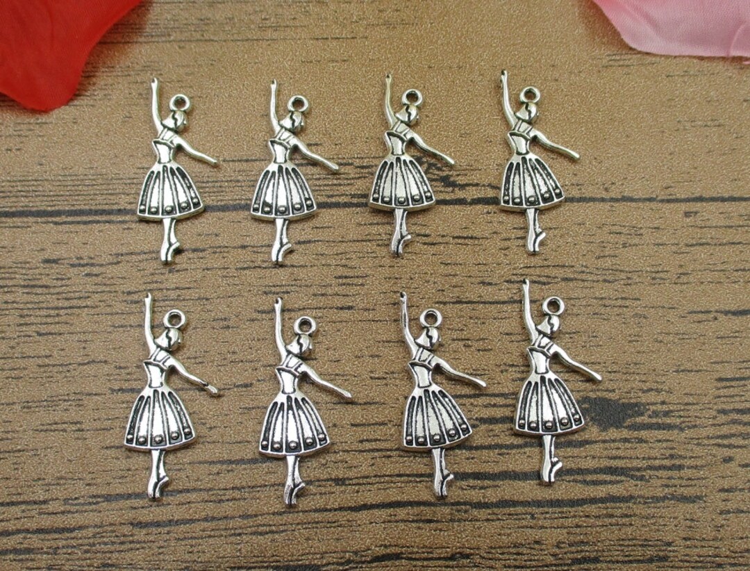 30 Ballet Dancer Charms ,antique Silver Tone,double Sided -RS313 - Etsy