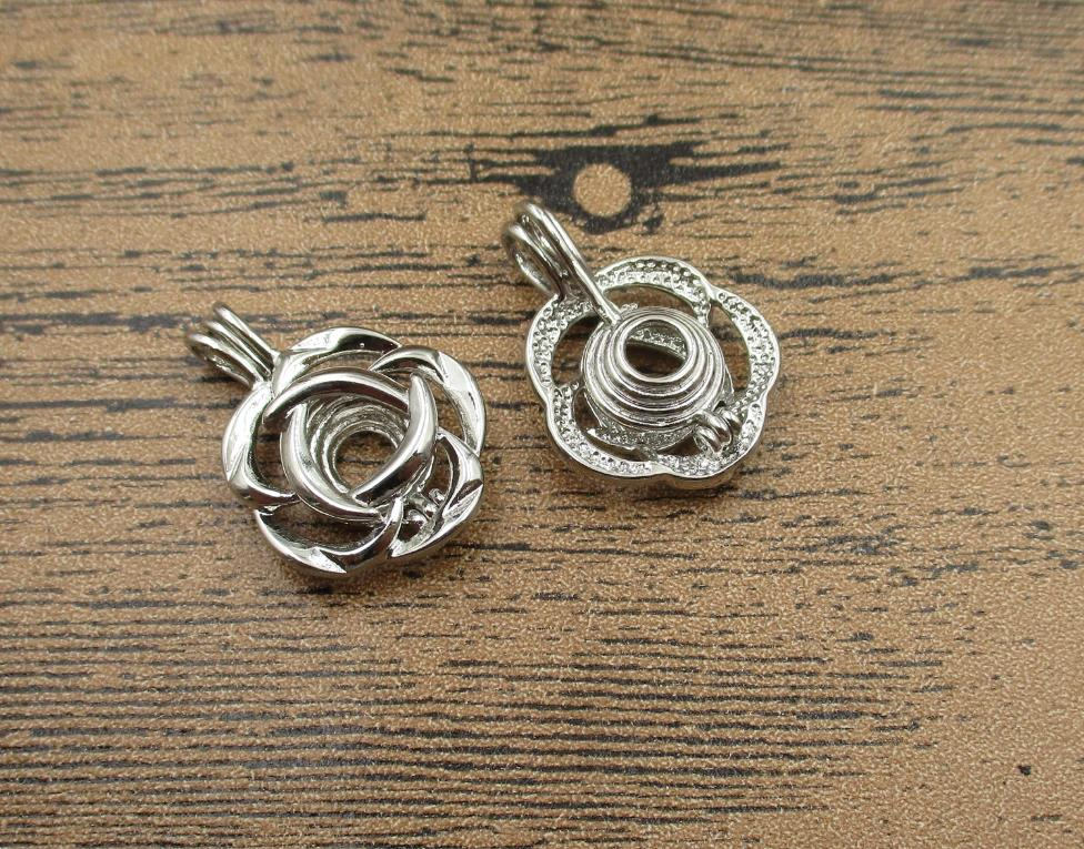 2 Rose Cage Pendants for 8x6mm Pearls or Gemstonesantique - Etsy