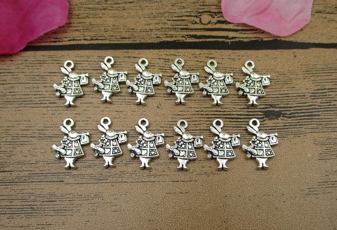 30 Mr Rabbit Charms,antique Silver Tone,double Sided-rs292 - Etsy