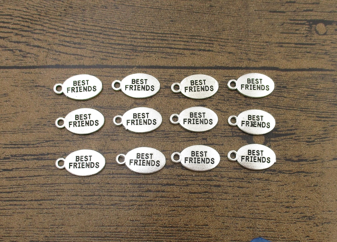 20 Best Friends Charms,antique Silver Tone,oval Tag Pendants-rs767 - Etsy