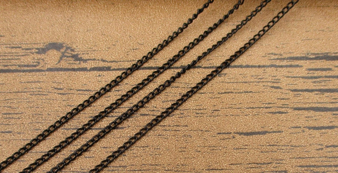 5M Length Black Cable Link Chains-1.5x2.0mm,chain for Jewelry Making ...