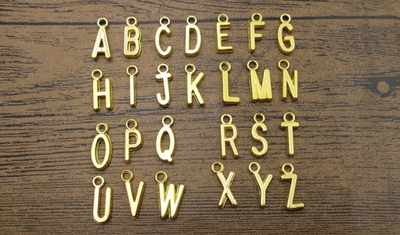 26 Alphabet Letter Charmsgold Color-rs156 - Etsy