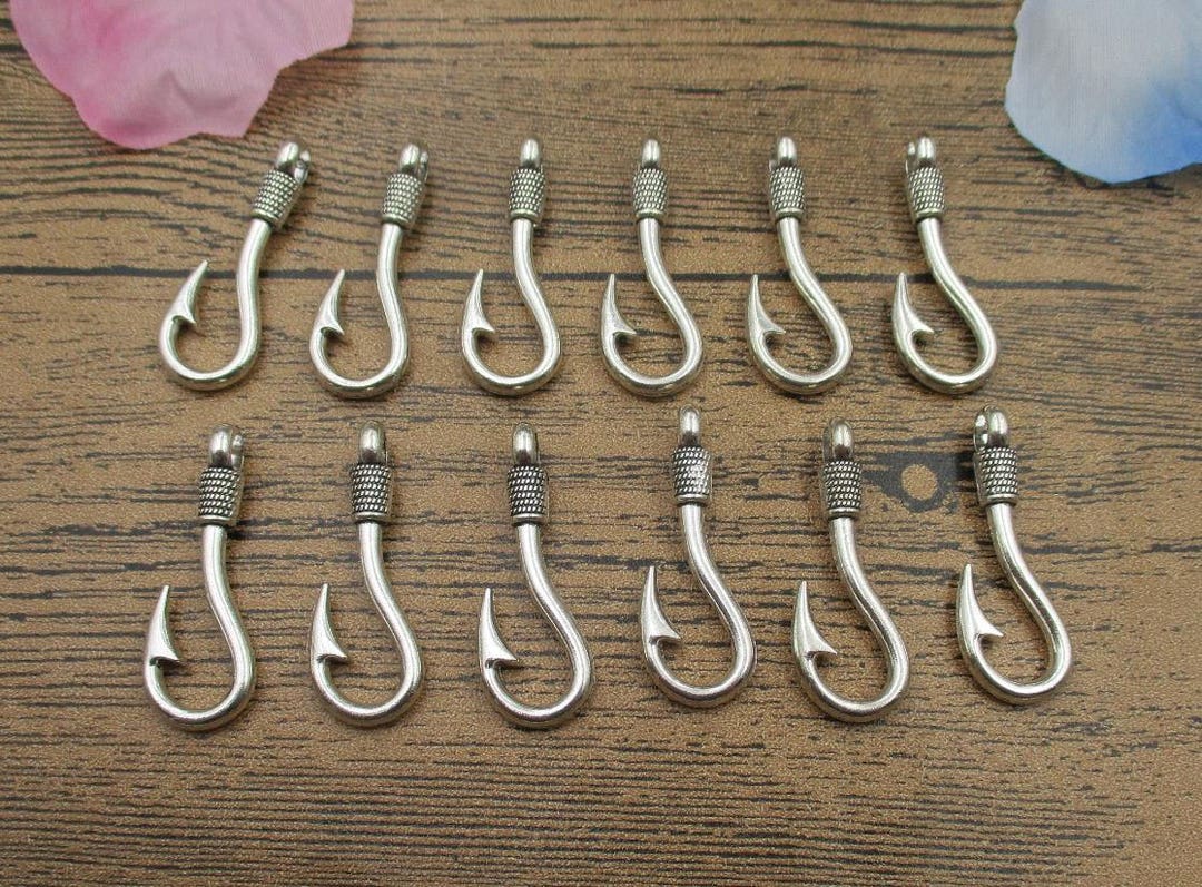 12 Big Hook Charms, Antique Silver Tone 3D Charms-rs760 - Etsy