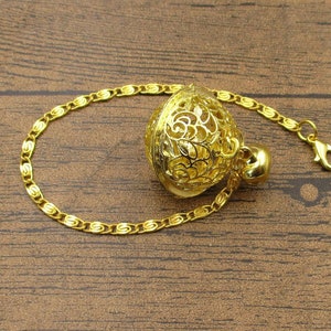 1 Pcs Big Round Gold Bell Charms With a Chain-rs883 - Etsy