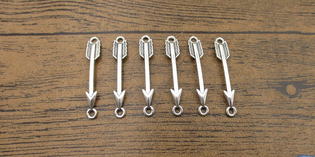 20 Arrow Connector Charms Antique Silver Tone,bending Arrows-rs096 - Etsy