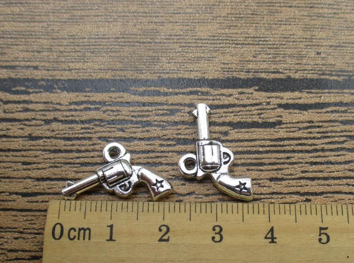 20 Gun Charms Antique Silver Tone Double Sided-rs758 - Etsy