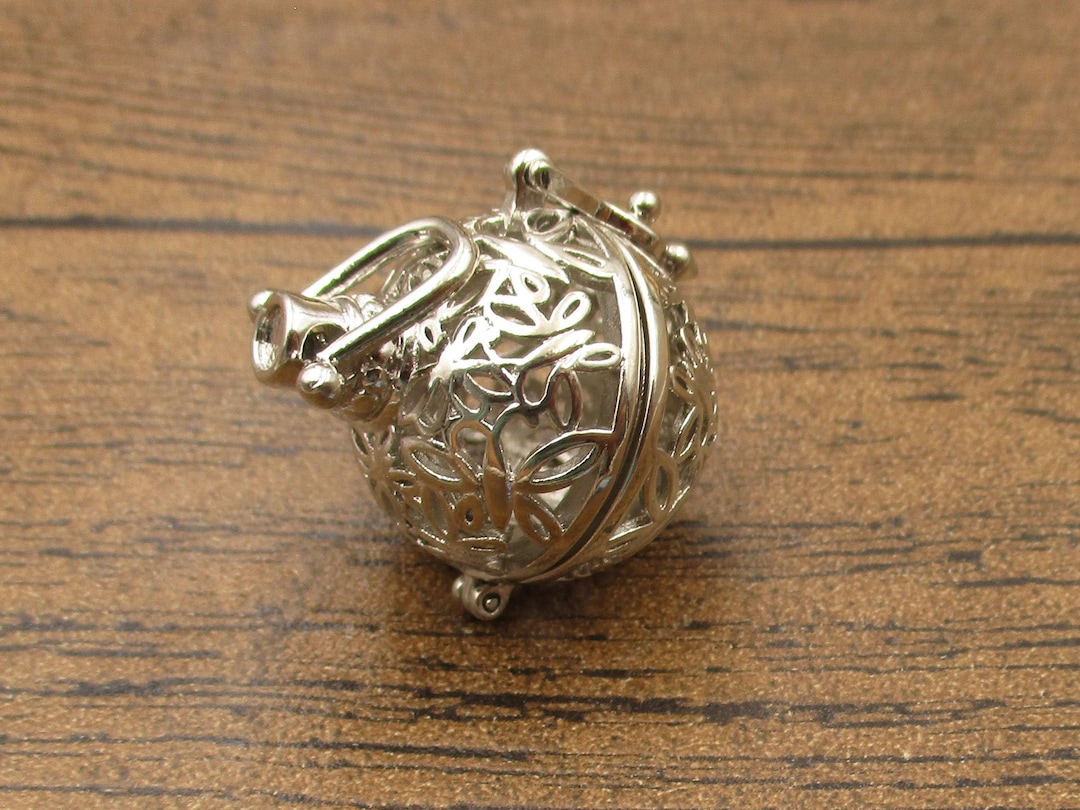 1 Cage Locket Pendant(fitting 14-16mm Beads) Antique Silver Tone-ts307 ...