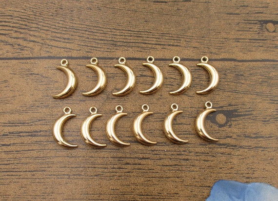 20 Simple Moon Charmskc Gold Color-rs918 | Etsy