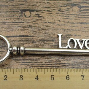 4 Love Key Charms, Antique Silver Tone-rs081 - Etsy