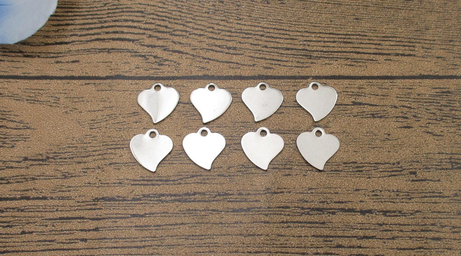 8 Simple Stainless Steel Heart Charms-ss1023 - Etsy