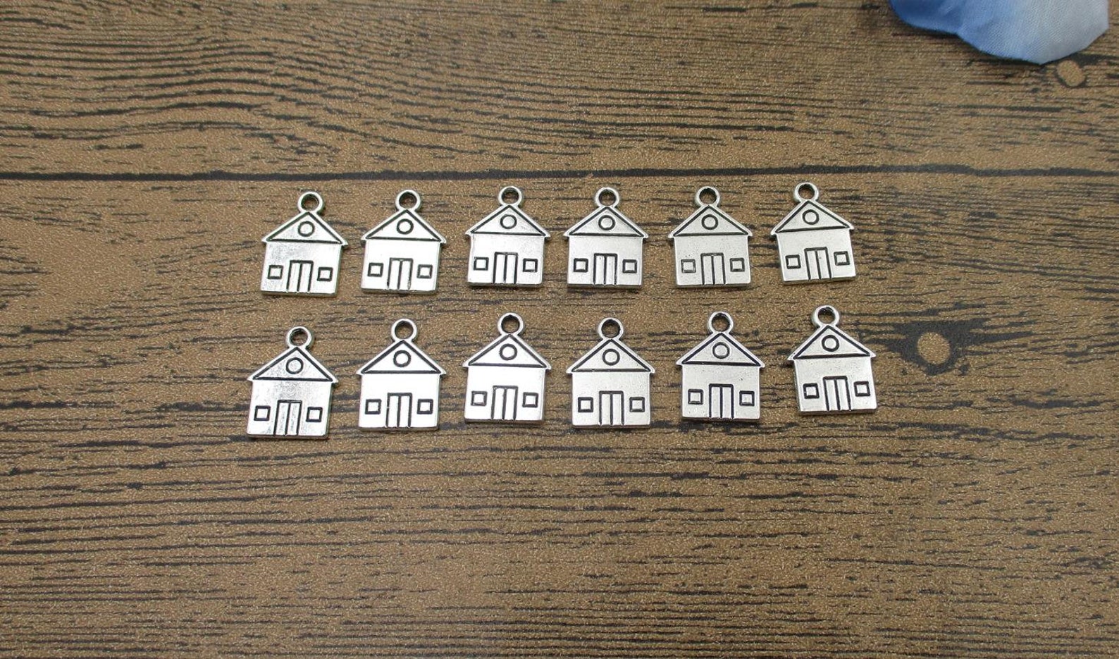 30 House Charms, Antique Silver Tone,double Sided-rs463 - Etsy