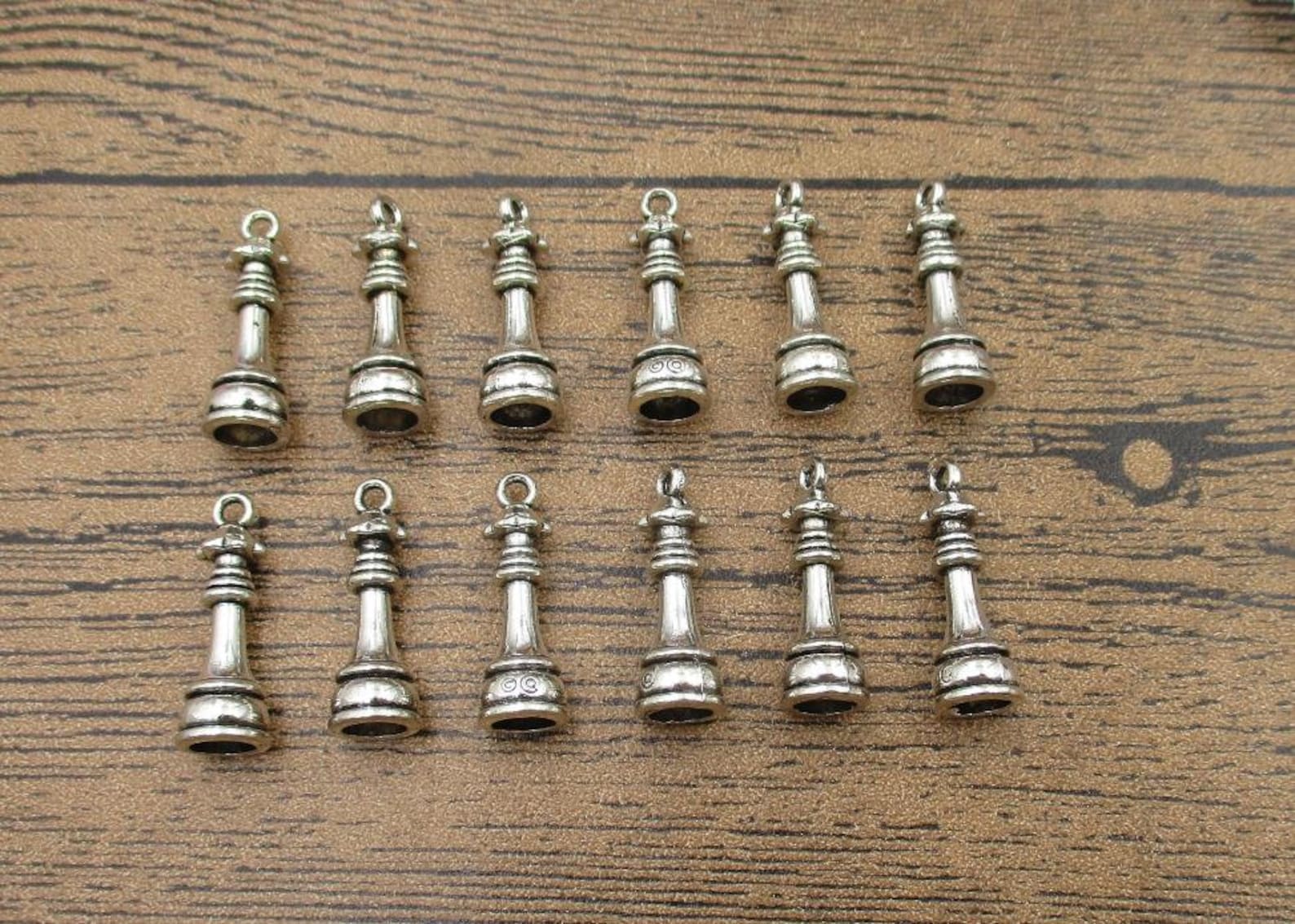 12 Chess Charms-queen,antique Silver Tone 3D Charms-rs431 - Etsy