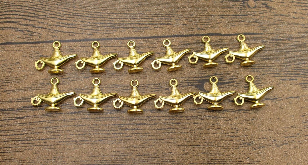 20 Wish Lamp Charms,gold Color,3d Charms,double Sided-rs334 - Etsy