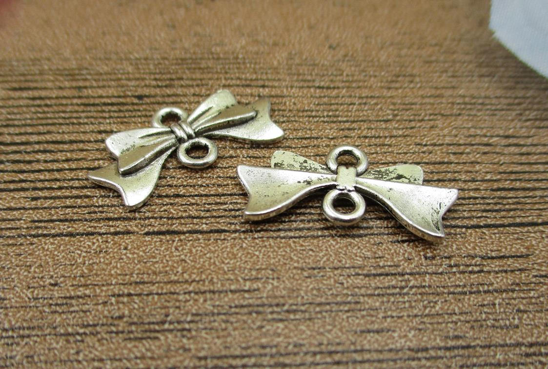 30 Little Bow Connector Charms Antique Silver Tone-rs572 - Etsy
