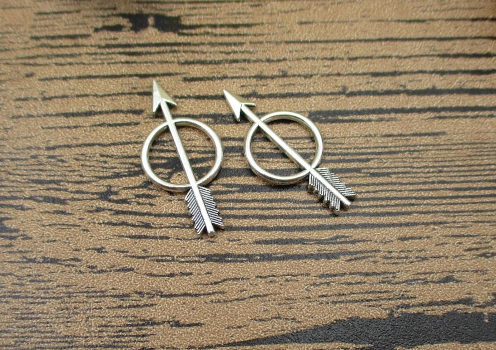 30 Arrow Connector Charms Antique Silver Tonedouble - Etsy
