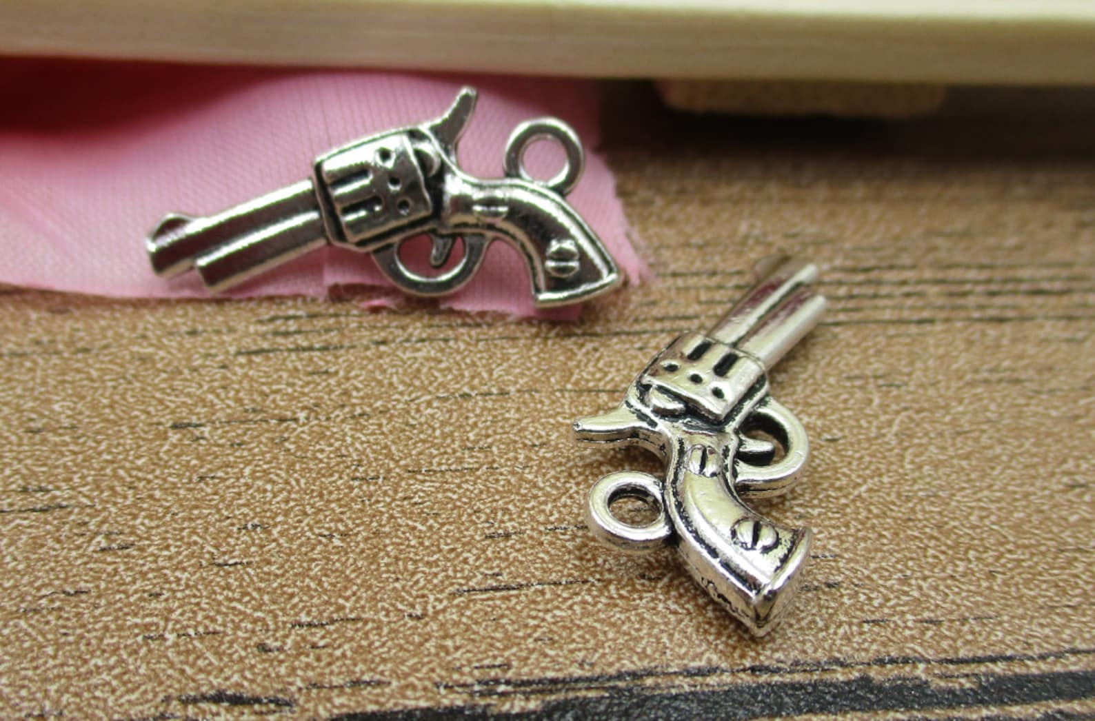 20 Gun Charms Antique Silver Tone Double Sided-RS278 | Etsy