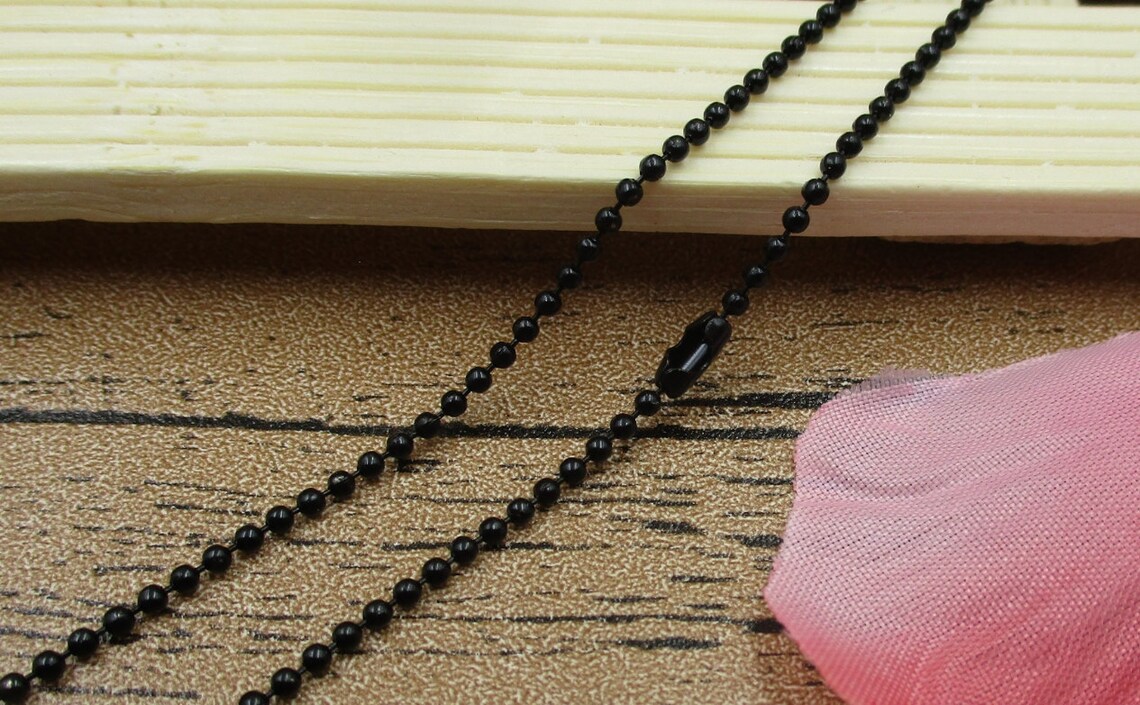4 Black Ball Chain-1.5mm necklace Chainbracelet Chain-cs008 - Etsy