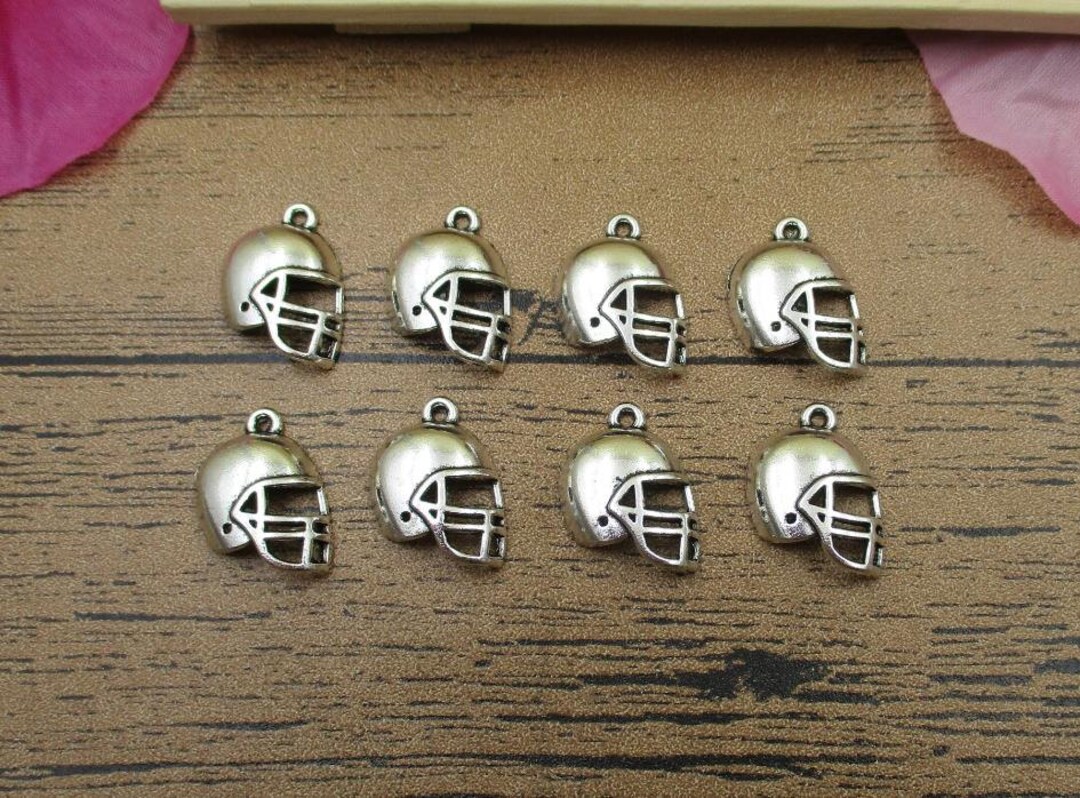 20 Football Helmet Charms Antique Silver Tone,3d Charms-rs467 - Etsy